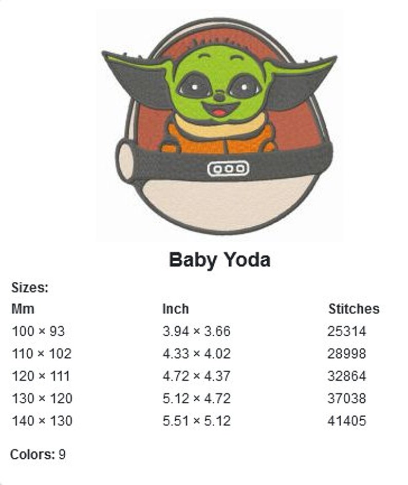 Baby Grogu Flying Machine Embroidery Design /baby Yoda Embroidery ...
