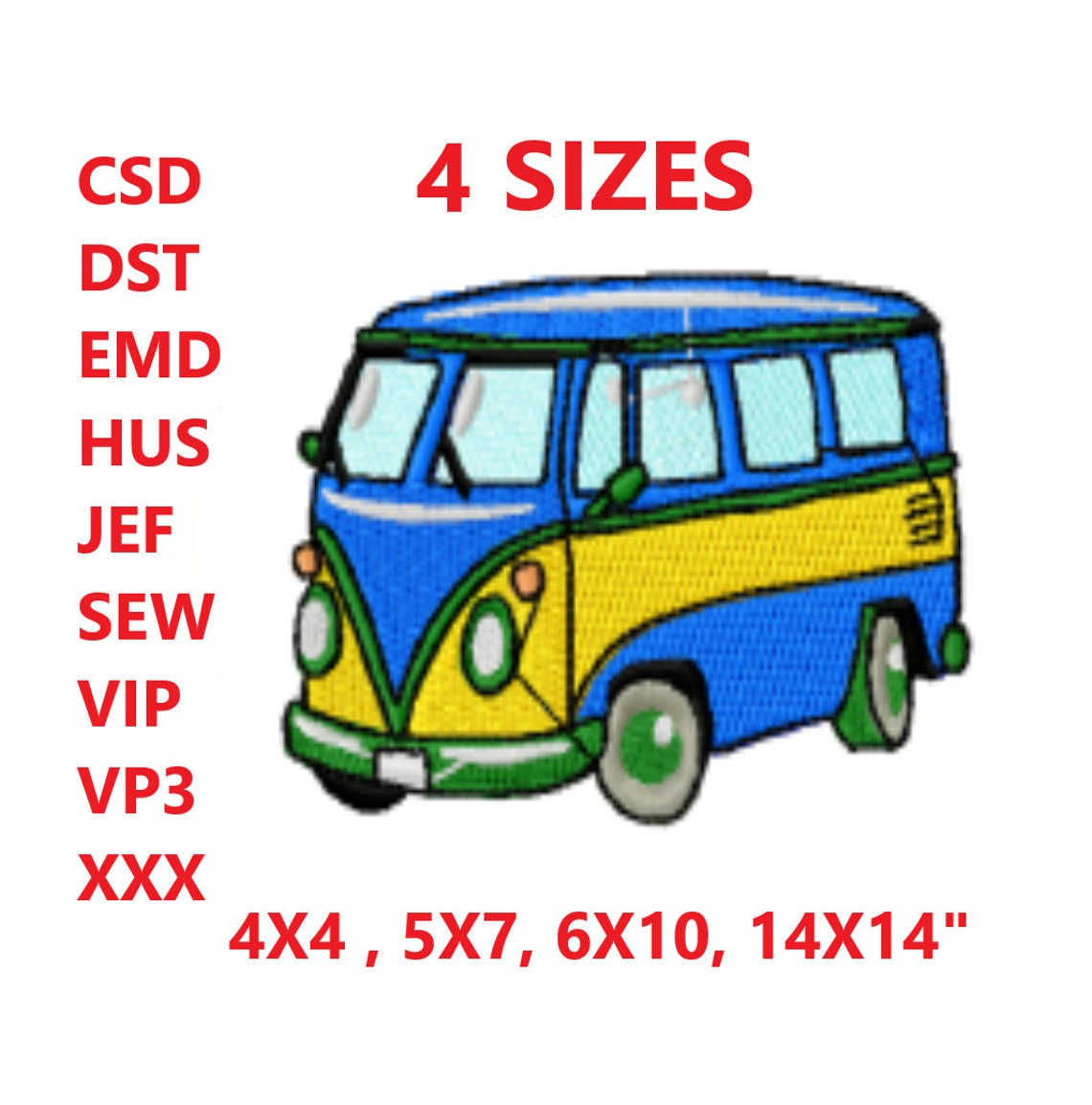 VW Volkswagen Machine Embroidery Design / VW Embroidery /volkswagen Bus ...