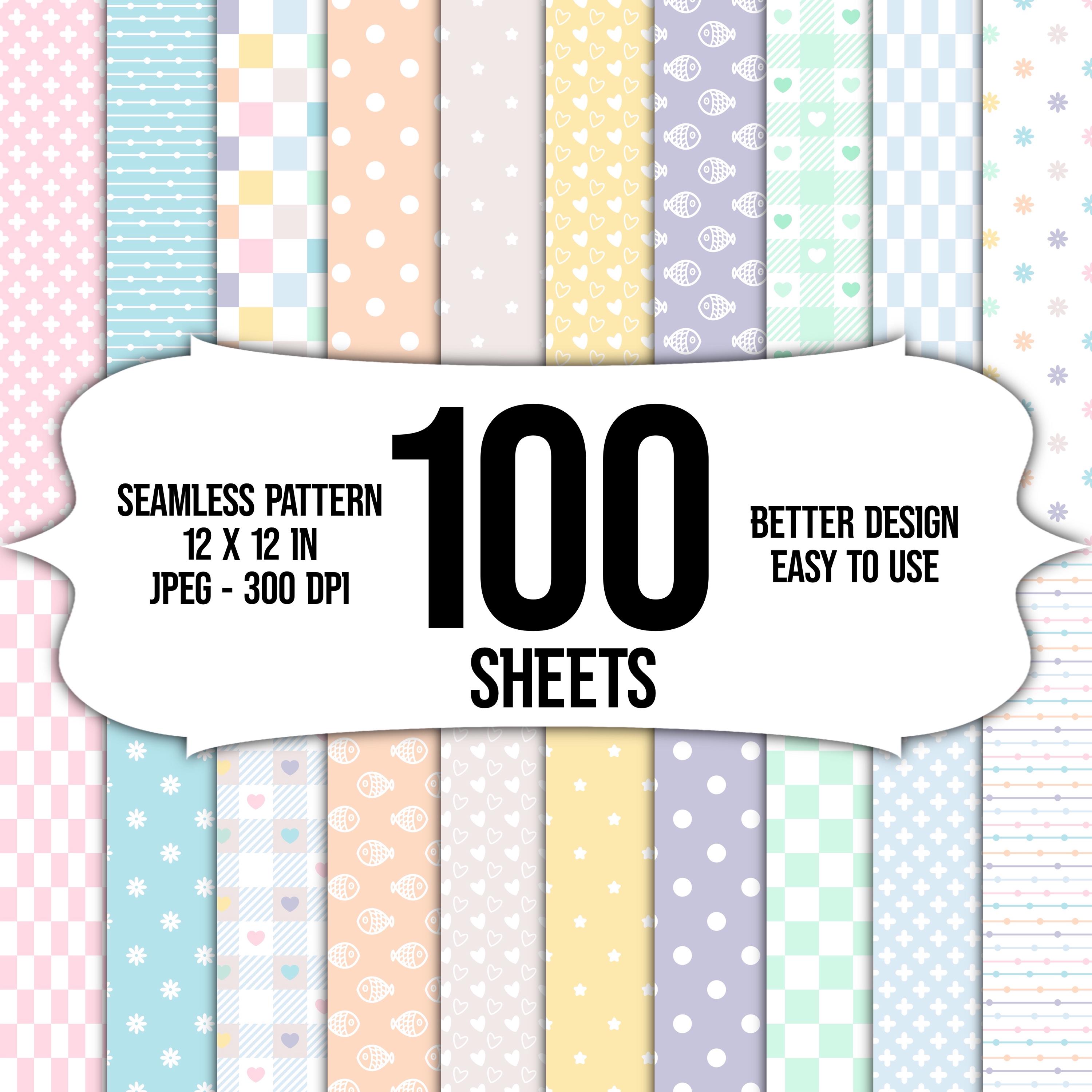 Pastel Faverite Design 100 Seamless Pattern Scrapbook Background ...