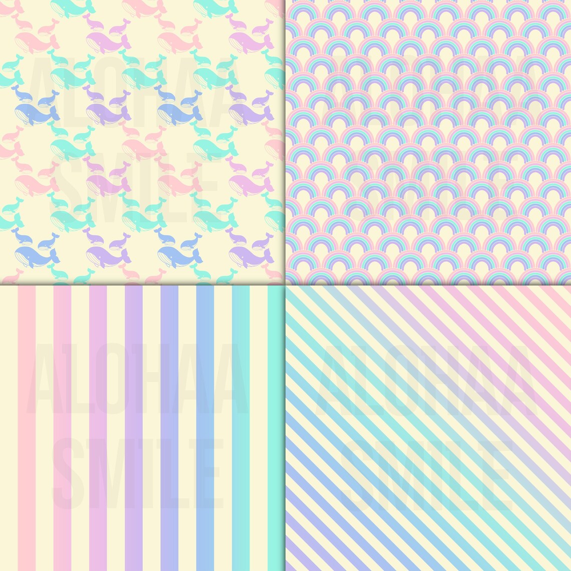 Pastel Rainbow Digital Paper Design Scrap Book Colorful Background ...