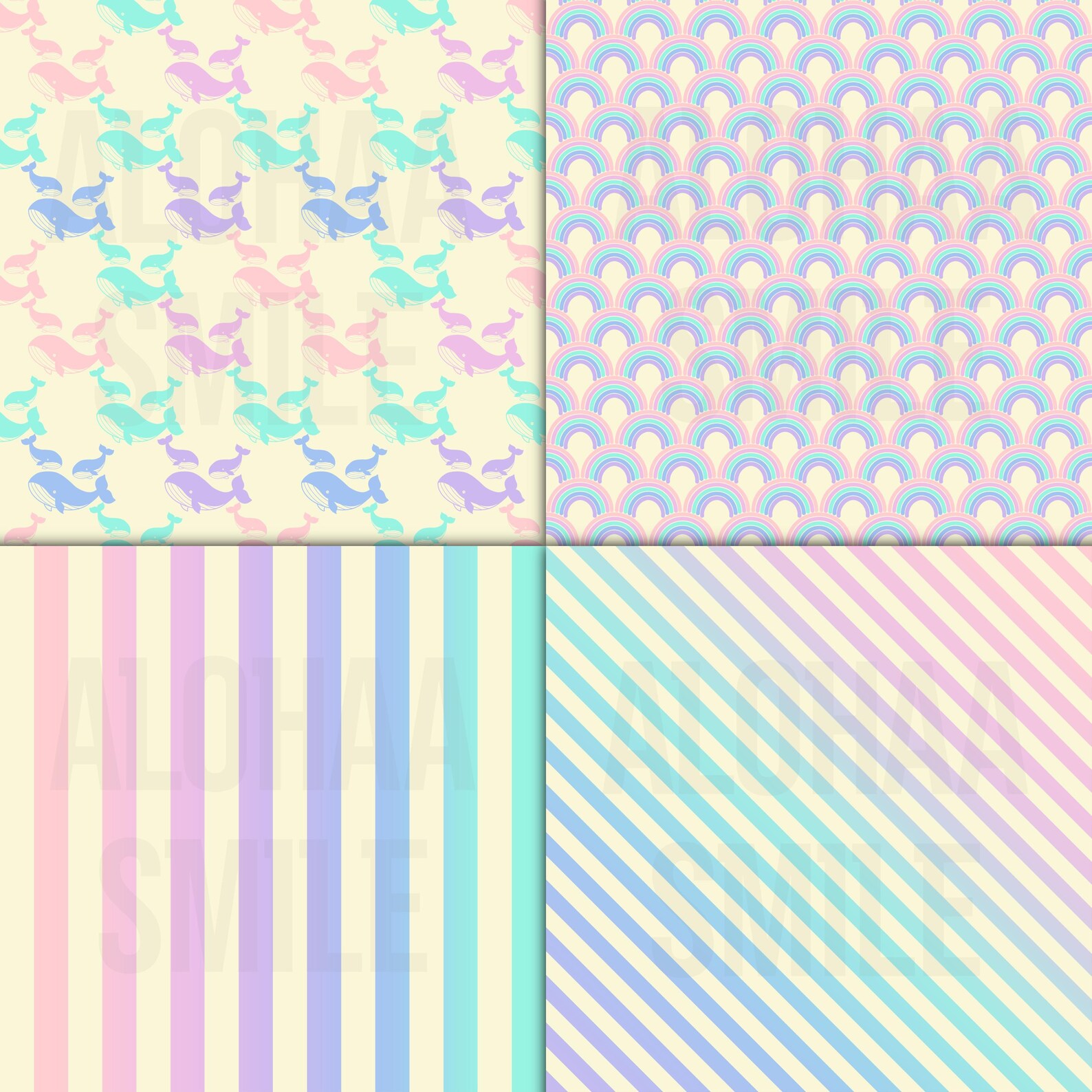 Pastel Rainbow Digital Paper Design Scrap Book Colorful Background ...