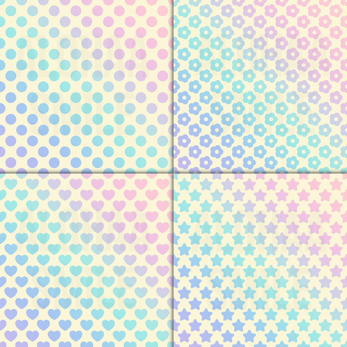 Pastel Rainbow Digital Paper Design Scrap Book Colorful Background ...