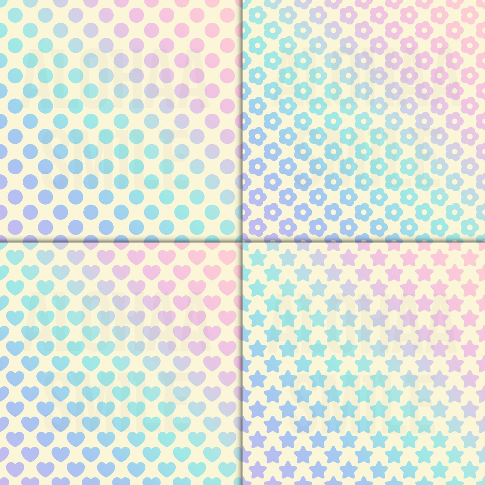 Pastel Rainbow Digital Paper Design Scrap Book Colorful Background ...