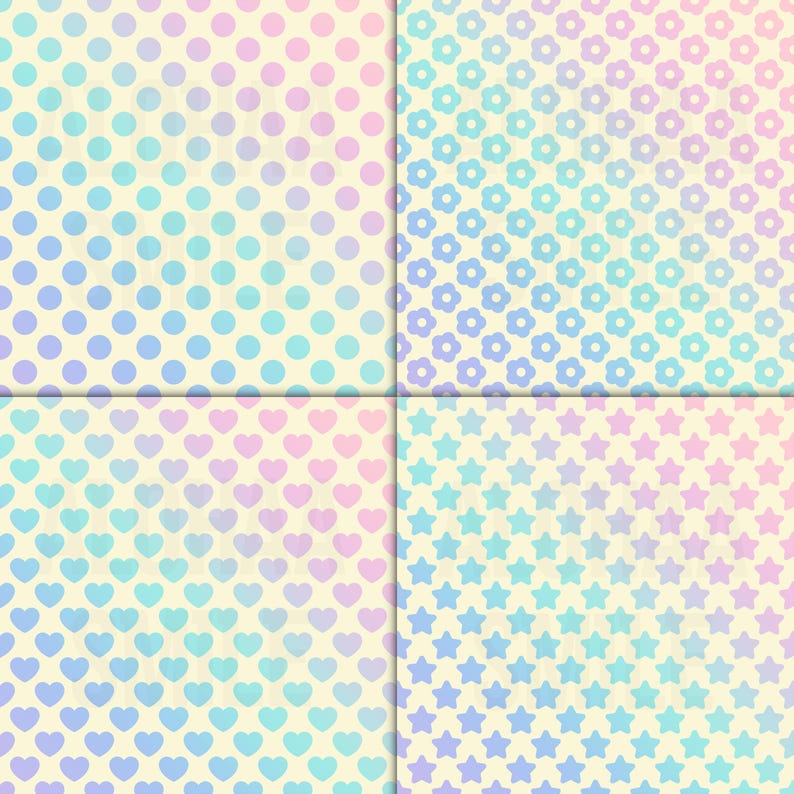 Pastel Rainbow Digital Paper Design Scrap Book Colorful Background ...