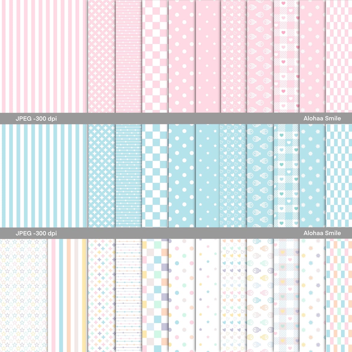 Pastel Faverite Design 100 Seamless Pattern Scrapbook Background ...