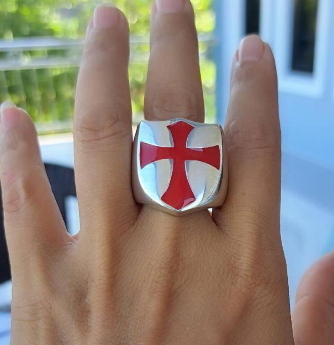 KNIGHTS TEMPLAR CROSS Ring Templar Ring Masonic 925 Sterling Silver - Etsy