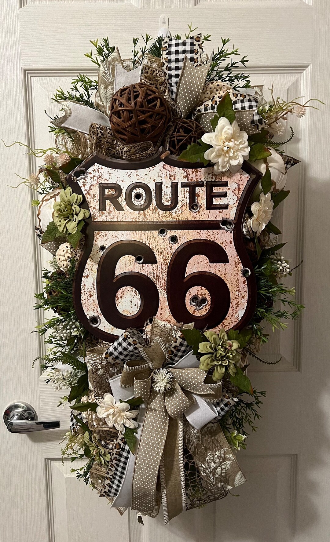Route 66 Swag, Swag Wreath, Door Decor, Home Decor, Vintage Swag - Etsy