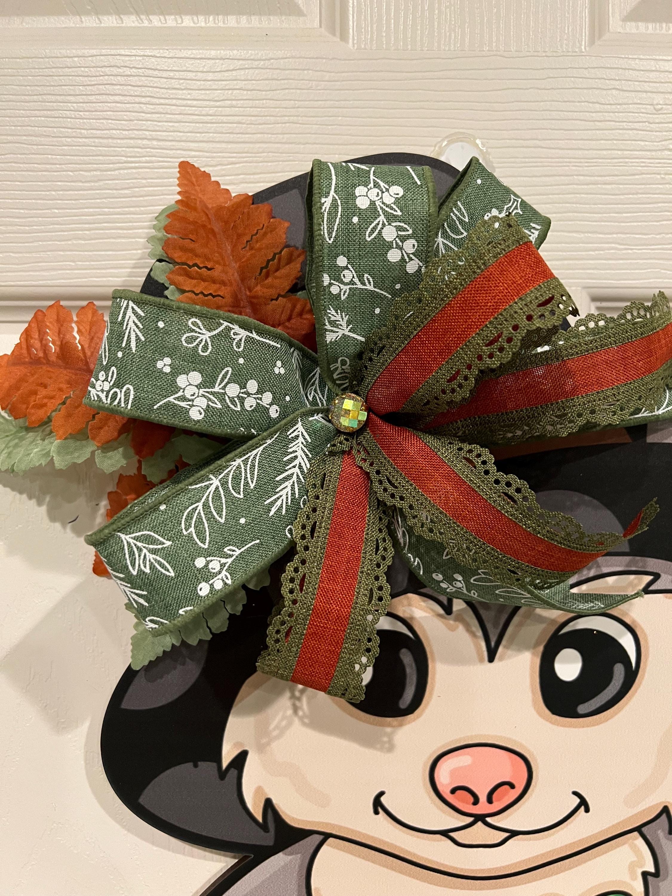 Possum Pumpkin Door Hanger With Fall Bow | Autumn Porch Decor - Etsy