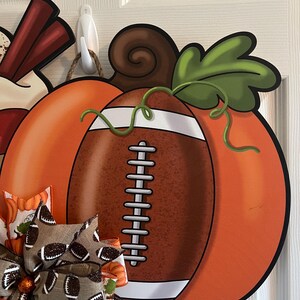 Fall Pumpkin Football Door Hanger Autumn Decor 'tis the Season Sign ...