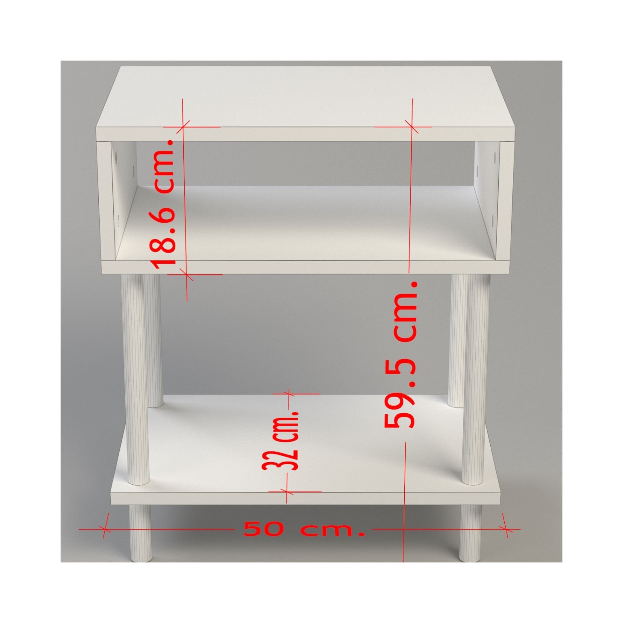 Modern Bedside Table With Two Shelves – Open Storage Nightstand With ...