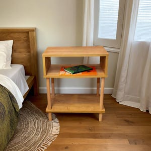 Modern Bedside Table With Two Shelves – Open Storage Nightstand With ...