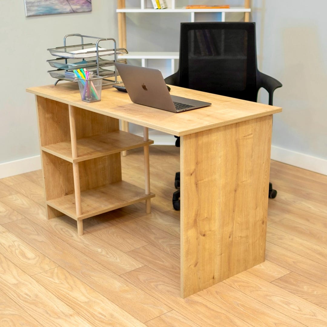 Compact Office Desk With Two Shelves – Functional and Stylish - Etsy