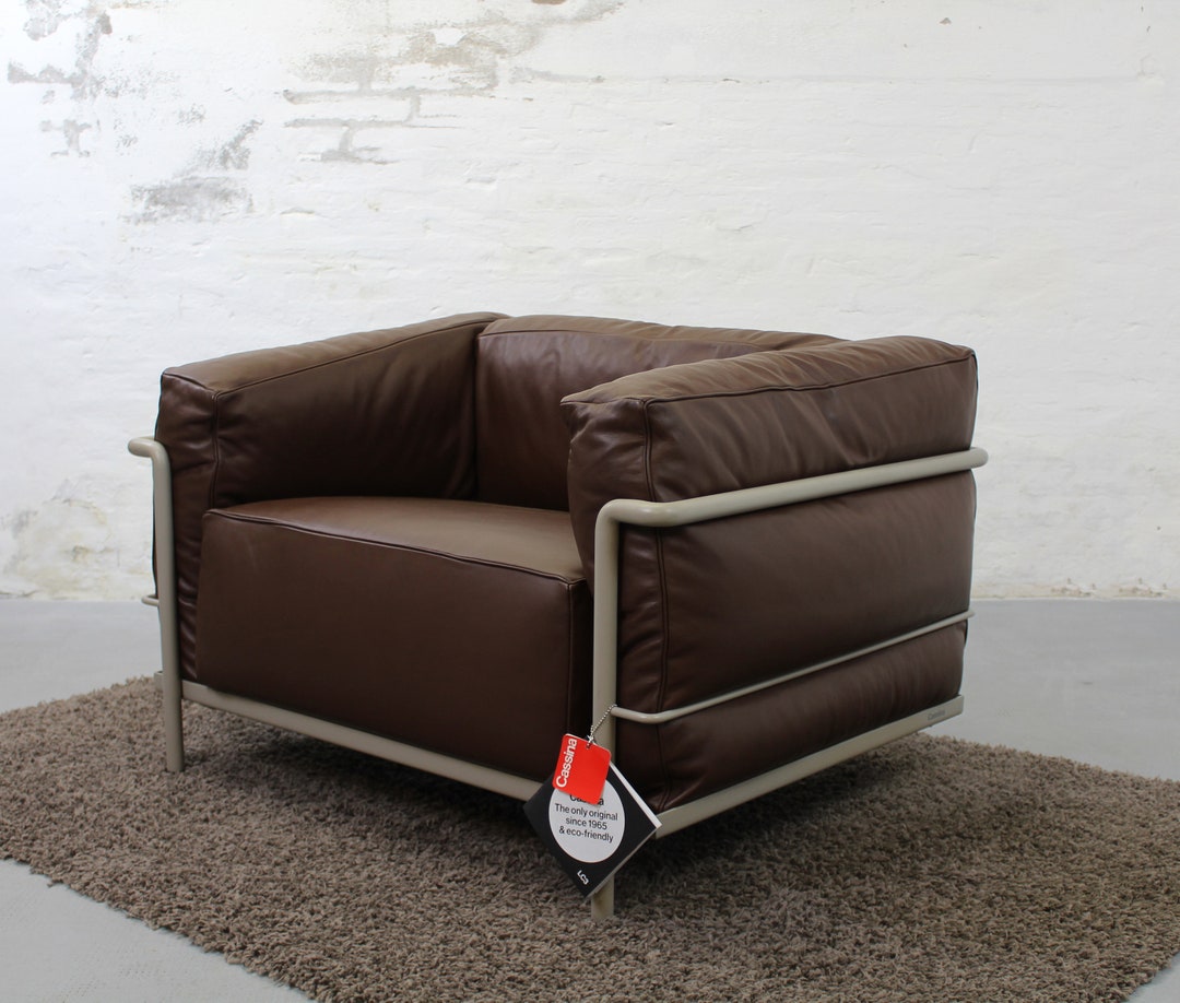 Lc3 Chair Le Corbusier Brown Leather Cassina, Charlotte Perriand Seats ...