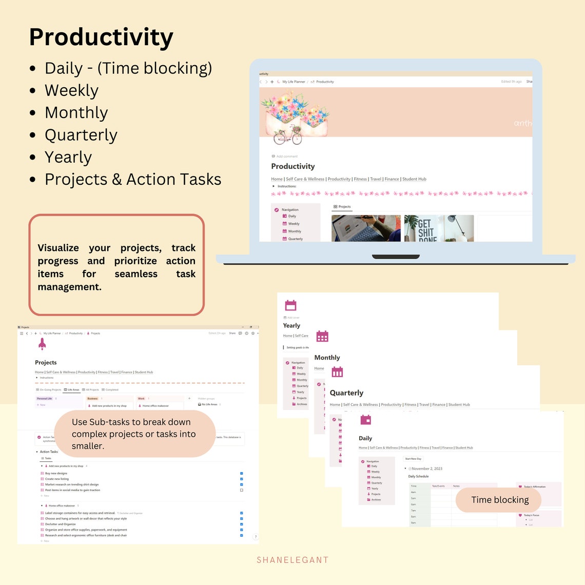 Notion Template, All in One Notion Template, Notion Flora Theme ...