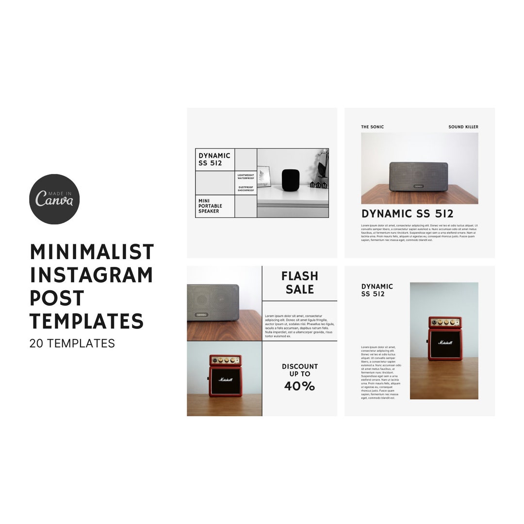 20 Minimalist Instagram Post Templates Social Media Templates Canva ...