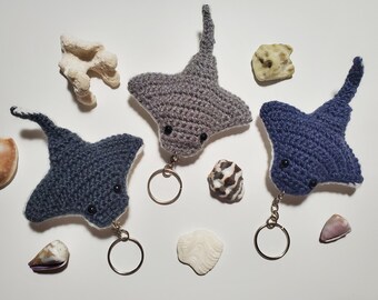 Mini Handmade Crochet Stingray Keychain - Etsy