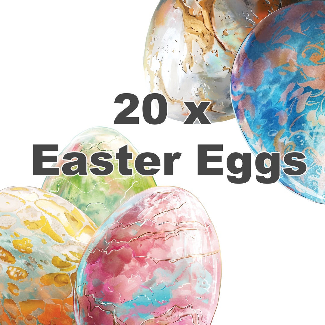 Easter Eggs Clipart Bundle: PNG Images, Easter Printable, Patterned ...