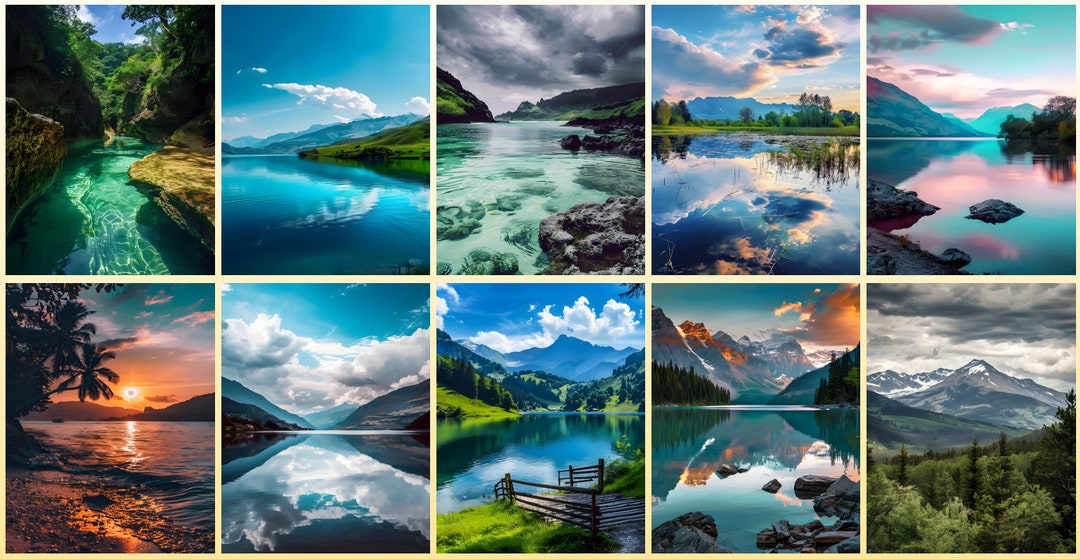 10 Beautiful Scenery Prints Letter Sized Nature Artwork for Office ...