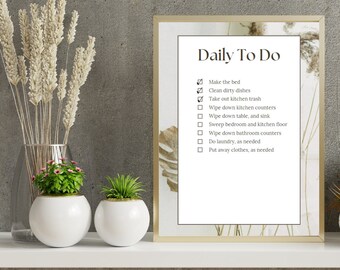 Household Checklist, Cute Cleaning List, Printable to Do List, Cleaning ...