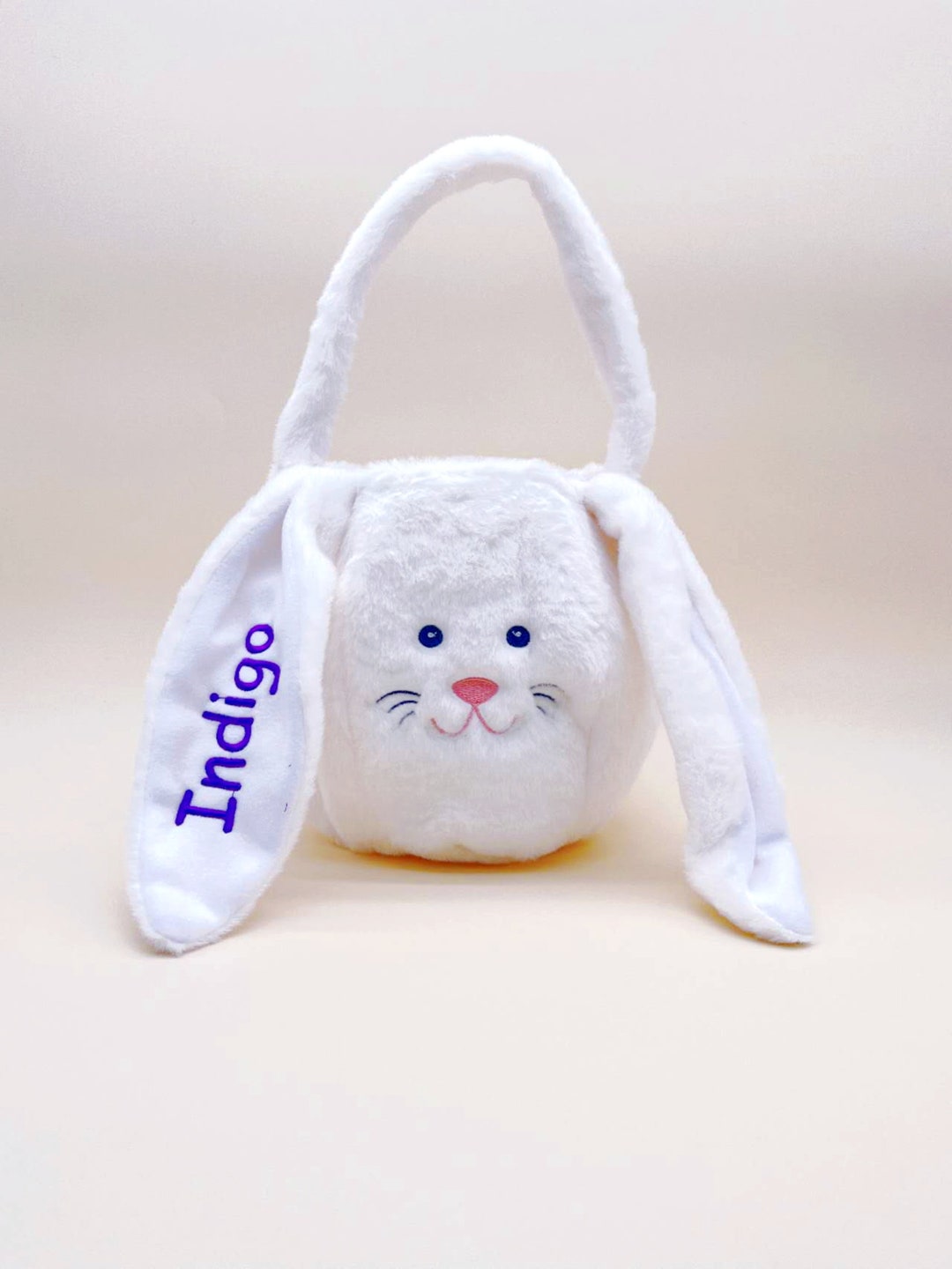 Personalized Plush Easter Basket, Embroidered Easter Bunny Basket, Kids ...