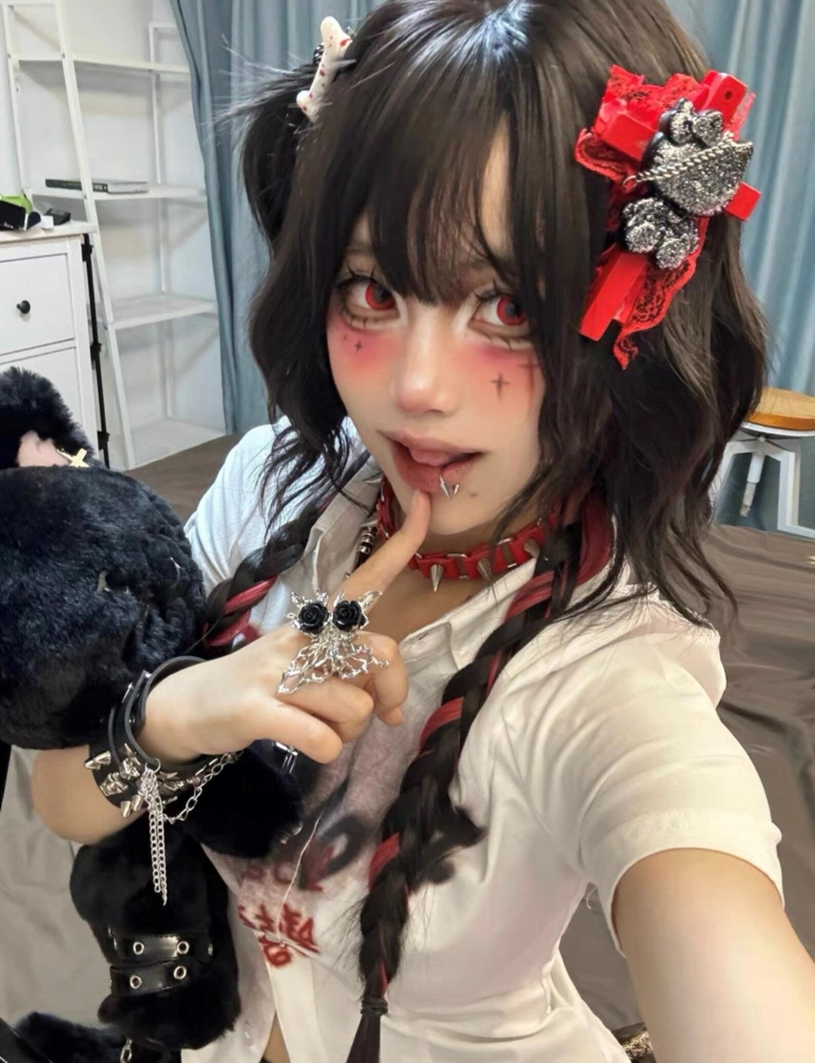 Highlights Red Jellyfish Hairstyle Halloween Cosplay Wig | Wigs That ...