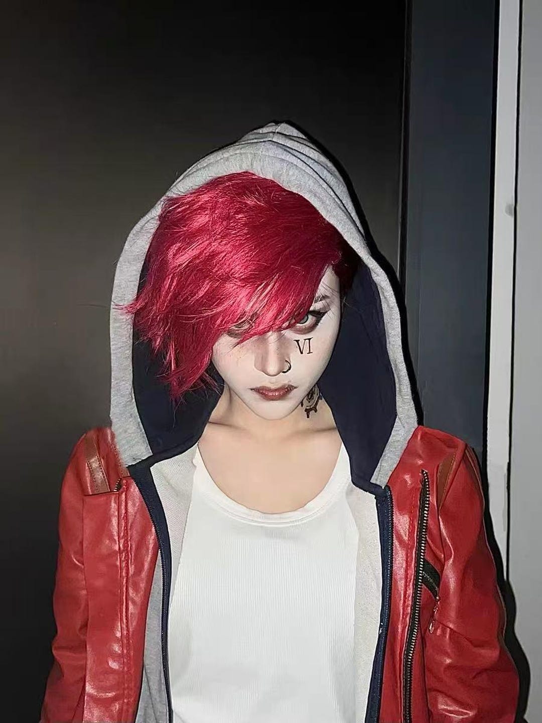 Battleborn Vi Cosplay Wig, Battle of the Two Cities Wig, Red Wig, Black ...