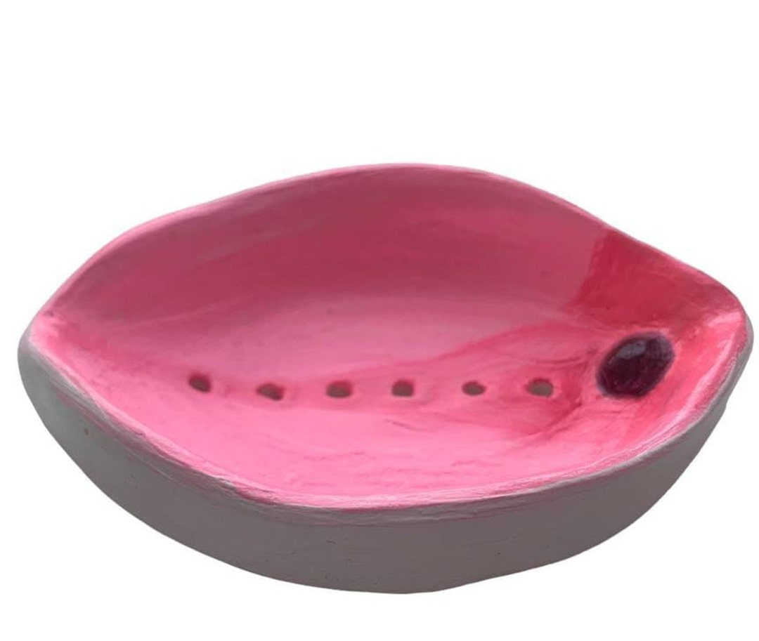 Pink Soap Holder Bathroom Soap Stand Unique Ceramic Soap Holder