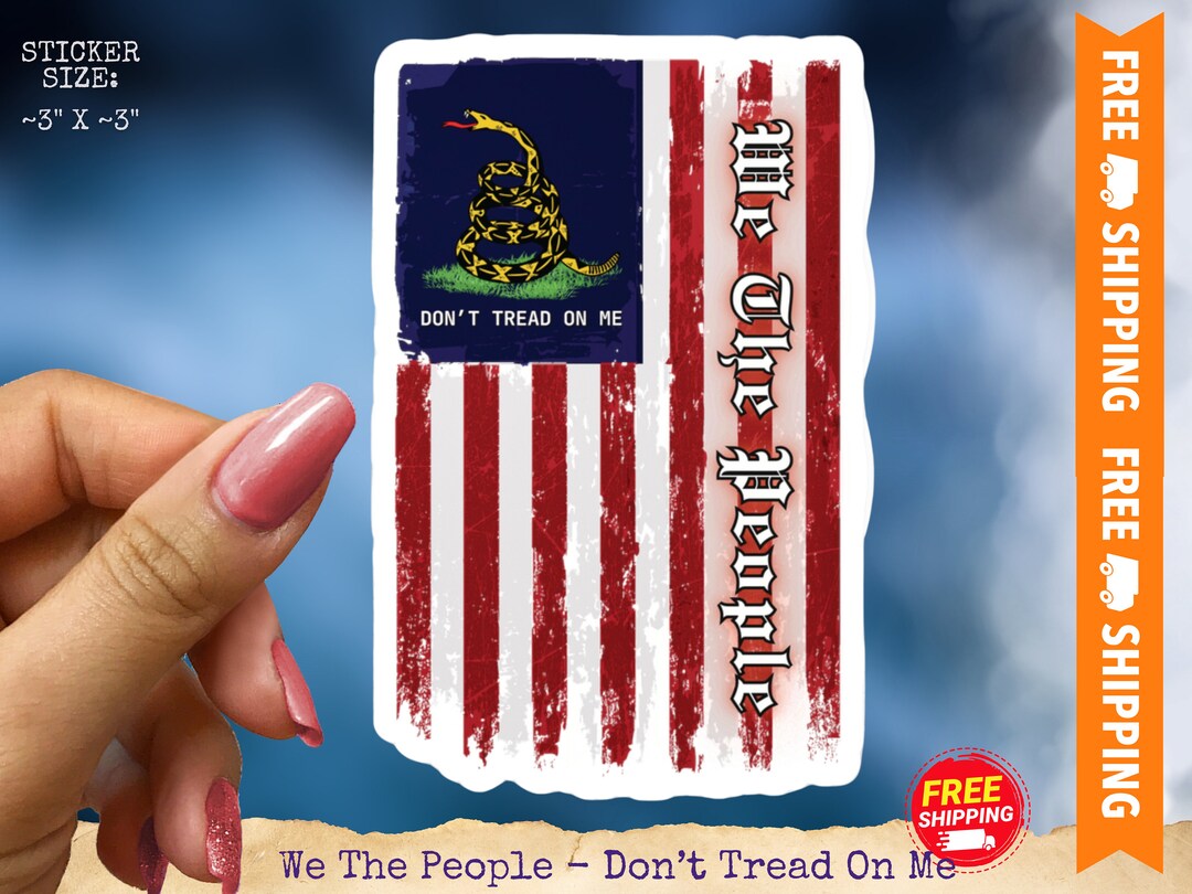 Patriotic USA Flag Sticker, 1776 Don't Tread on Me, American Eagle ...