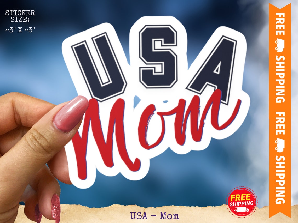 Patriotic Mom Sticker, Mom Decal, Dog Mom Sticker, America USA Decal ...