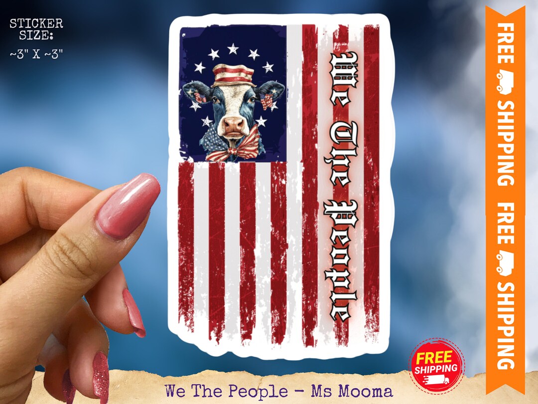 Retro Patriotic Americana Sticker, Farmhouse Fun Decal, USA Farmer ...