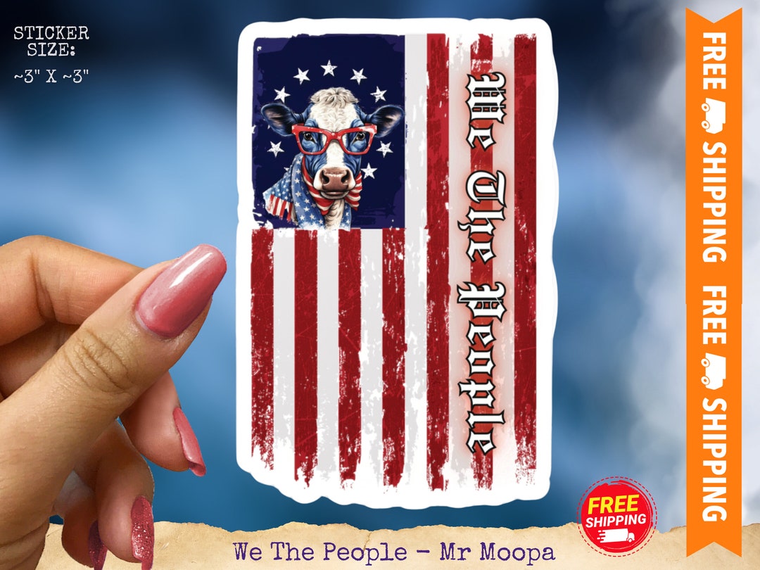 Retro Patriotic Americana Sticker, Farmhouse Fun Decal, USA Farmer ...