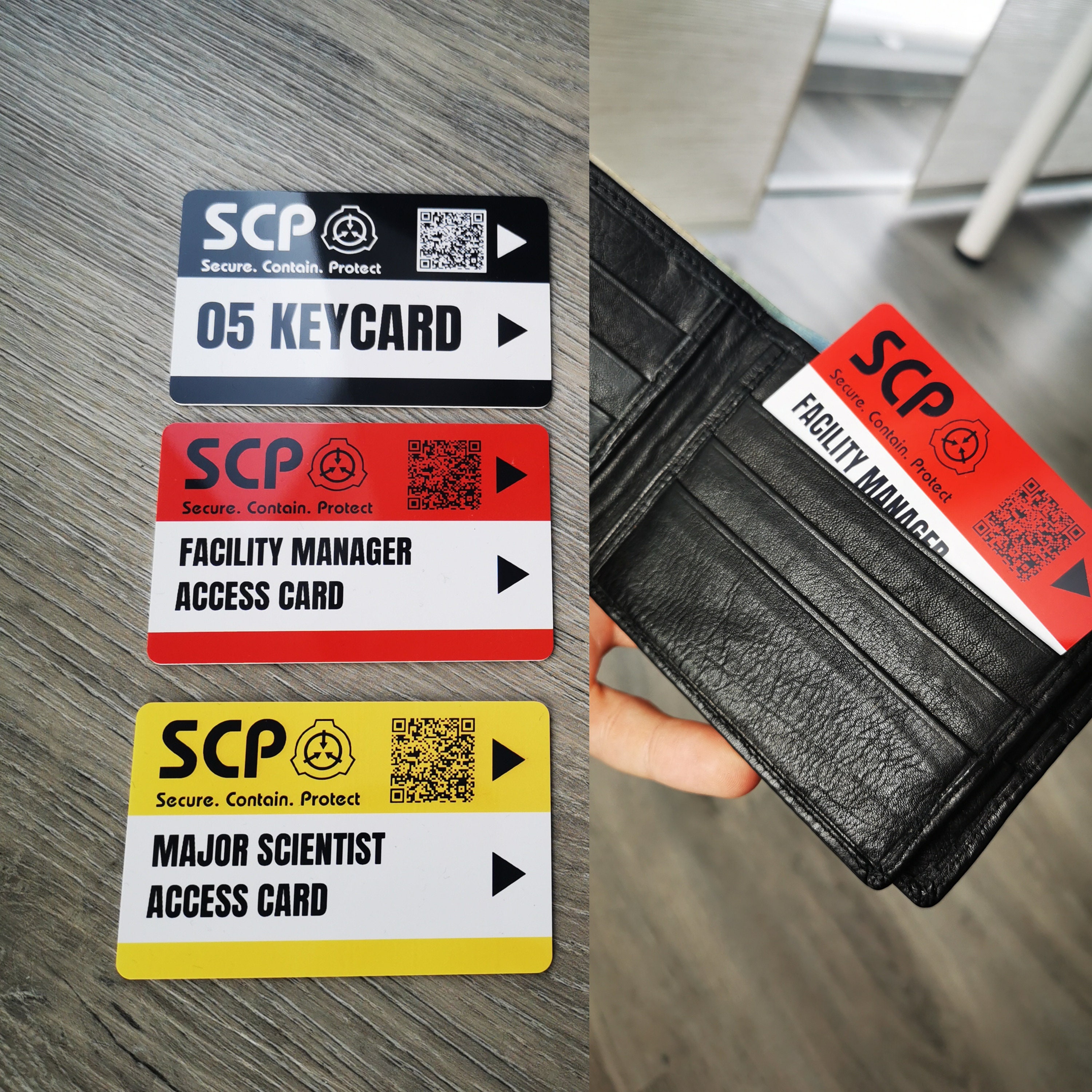 SCP Access Cards Containment Breach Video Game Secret Laboratory ID Card Security Access Card ...