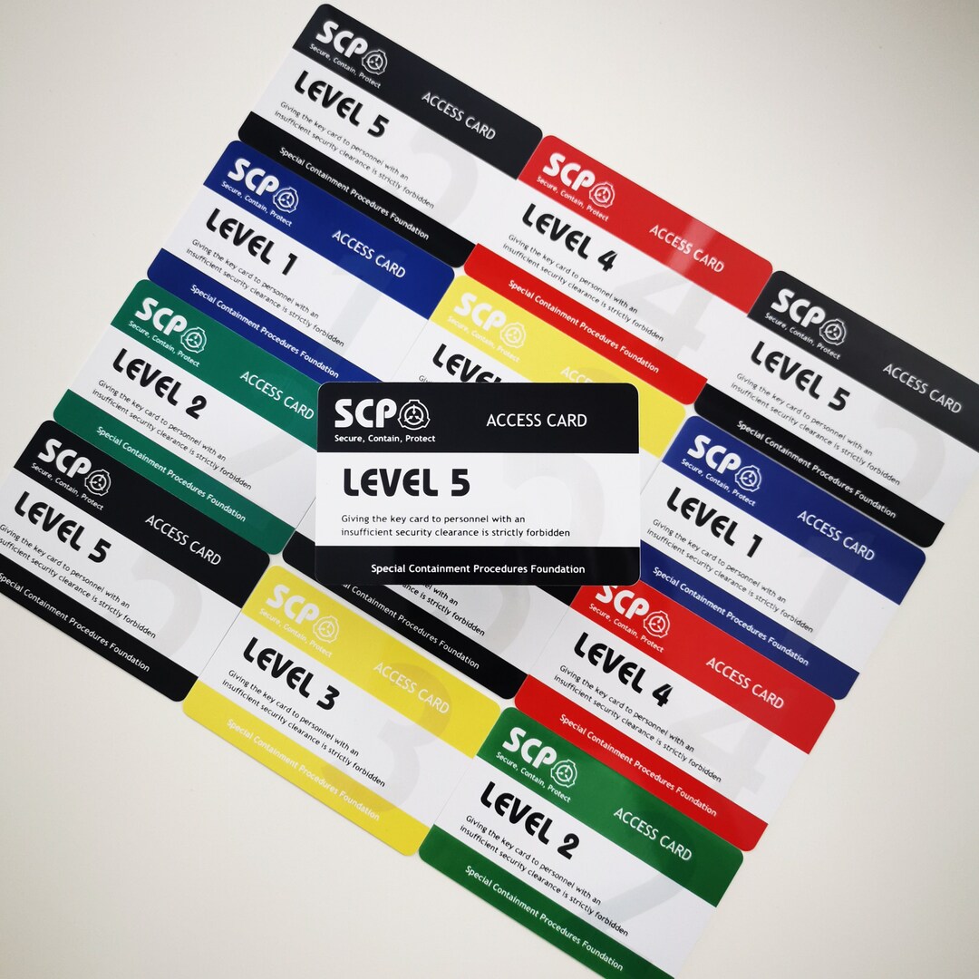 SCP Access Cards Containment Breach Video Game Secret Laboratory ID Card Security Access Card ...