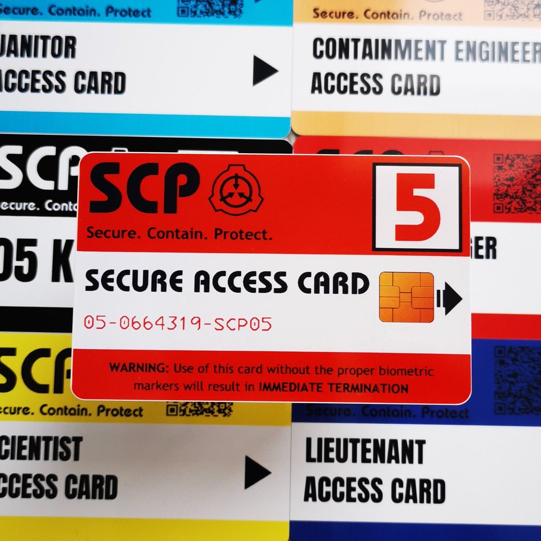SCP Access Cards Containment Breach Video Game Secret Laboratory ID ...