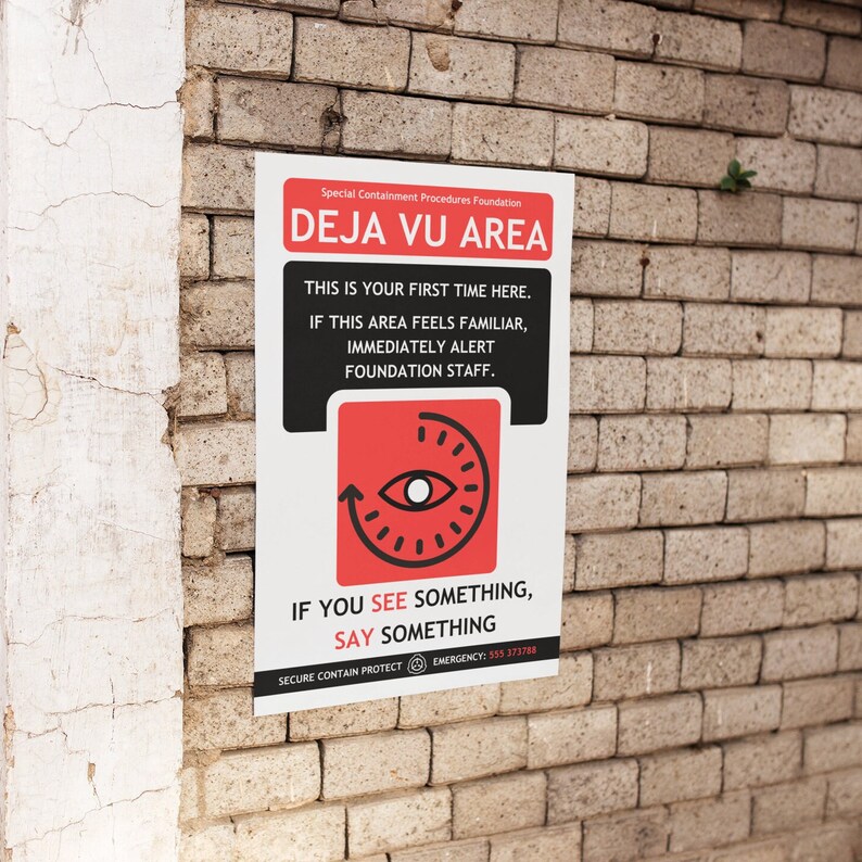 SCP Foundation Deja Vu Poster Containment Breach Deja Vu Sign Custom ...