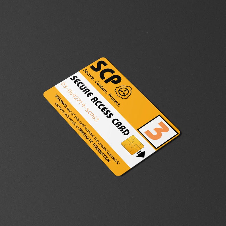 SCP Containment Breach Keycard Canva Template for Printing, Plastic ID ...
