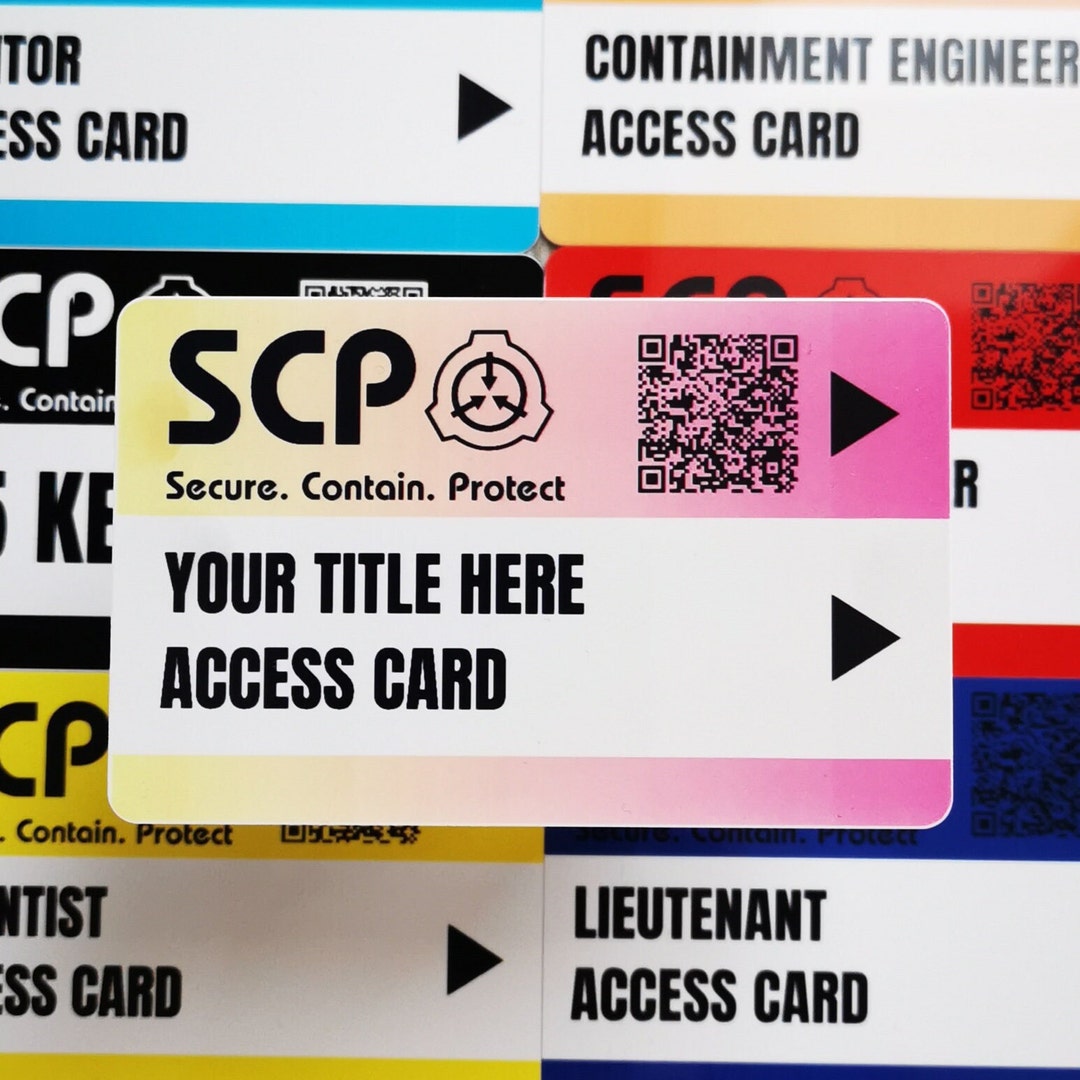 SCP Access Cards Containment Breach Video Game Secret Laboratory ID ...