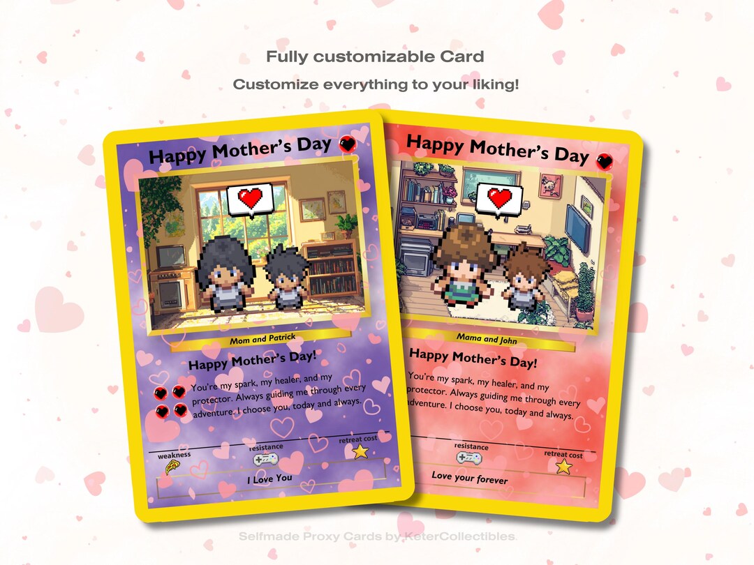 Pokemon Mothers Day Gift Card, Pokemon Card Gift for Couples, Custom ...