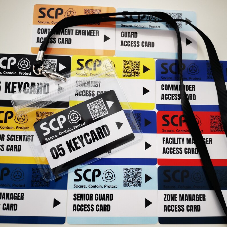 SCP Access Cards Containment Breach Video Game Secret Laboratory ID ...