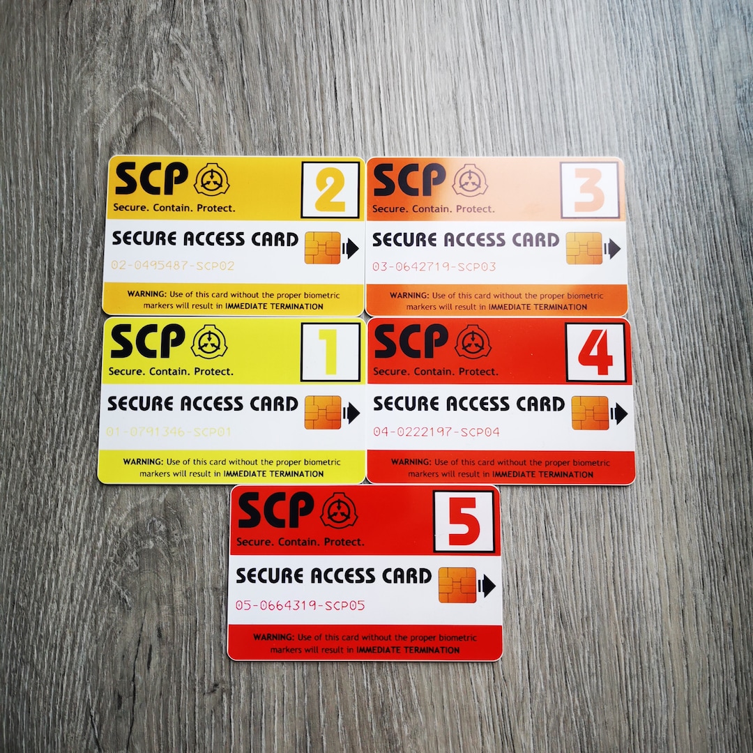 SCP Access Cards Containment Breach Video Game Secret Laboratory ID Card Security Access Card ...