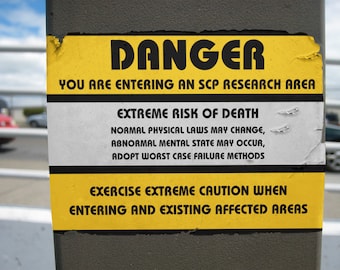 Blue WARNING Sign Poster / SCP Foundation / Unlimited Series POD - Etsy
