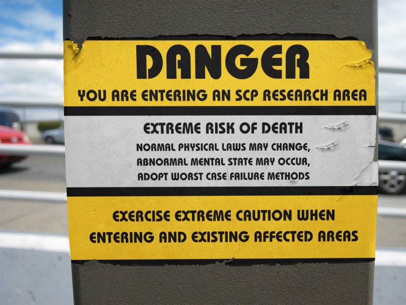 SCP Foundation Poster Caution Advised Containment Breach Sign Custom ...