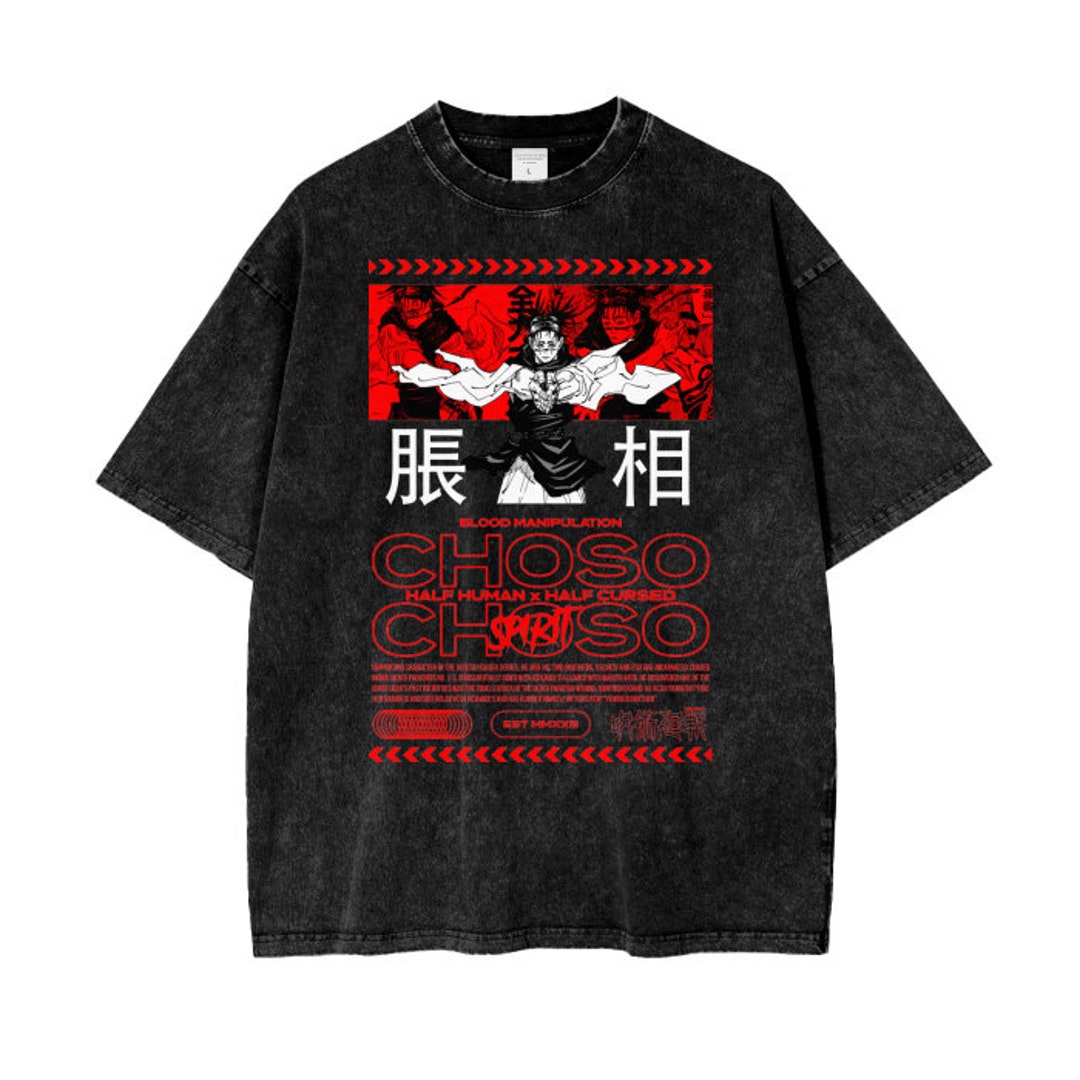 Choso JJK Oversized Snow Wash T-shirt - Etsy Hong Kong