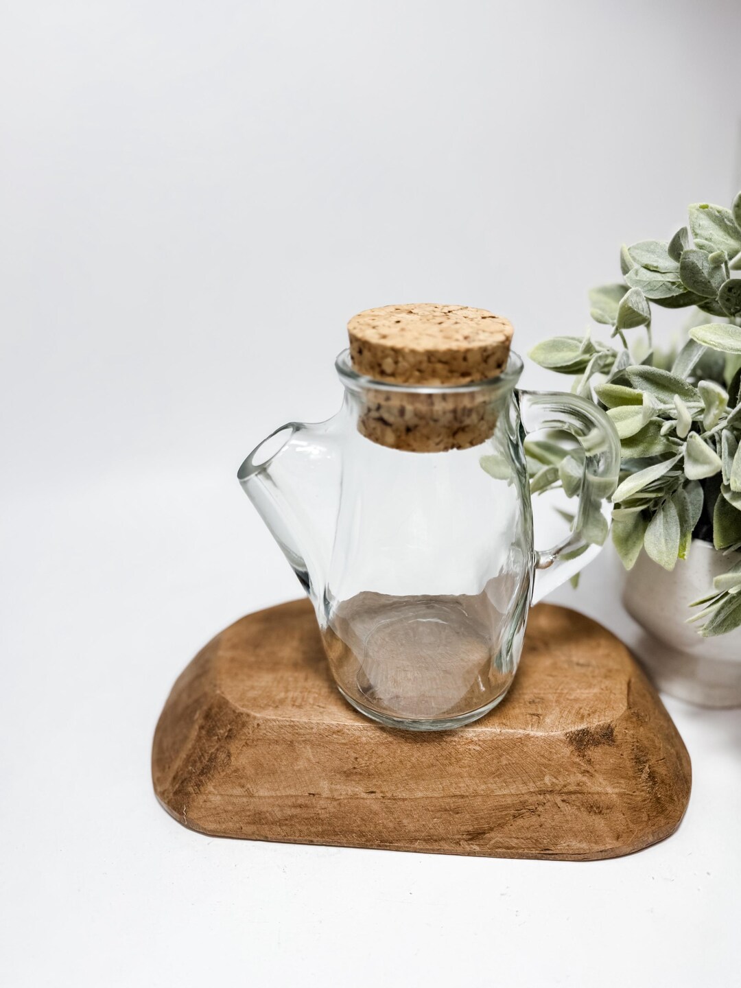 Vintage Snub Nose Cork Top Glass Pitcher - Etsy