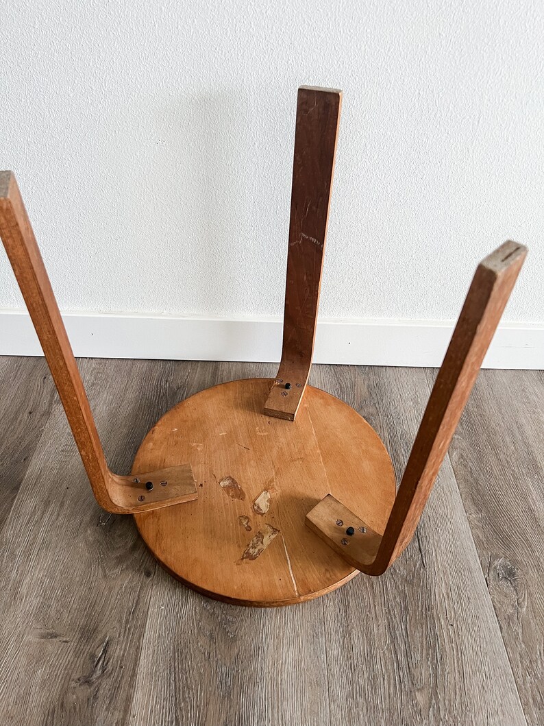 MCM Mid Century Alvar Aalto Style Stool / Side Table - Etsy