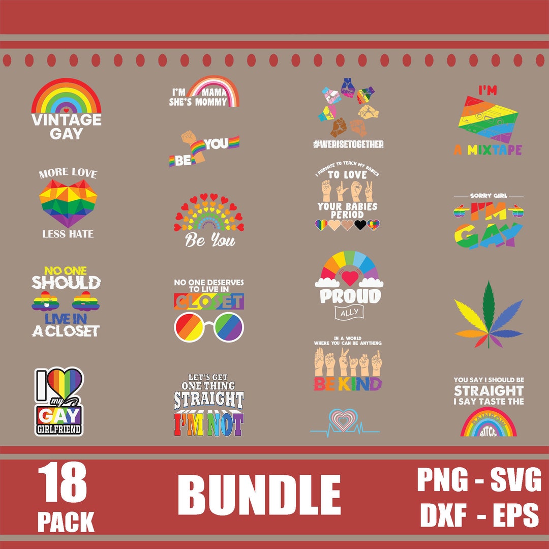 LGBT Svg Bundle, Pride Day Svg, Instant Download, Gay Pride Svg, Lgbt ...