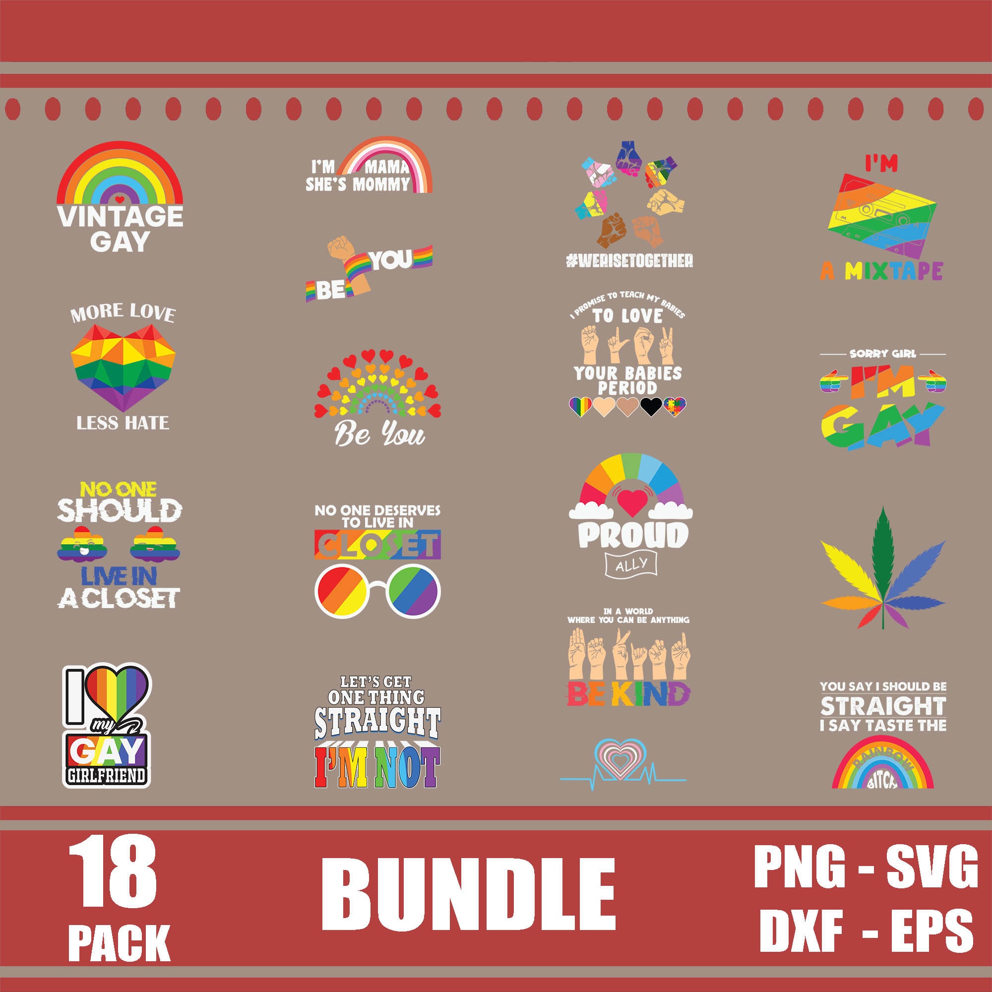 LGBT Svg Bundle, Pride Day Svg, Instant Download, Gay Pride Svg, Lgbt ...