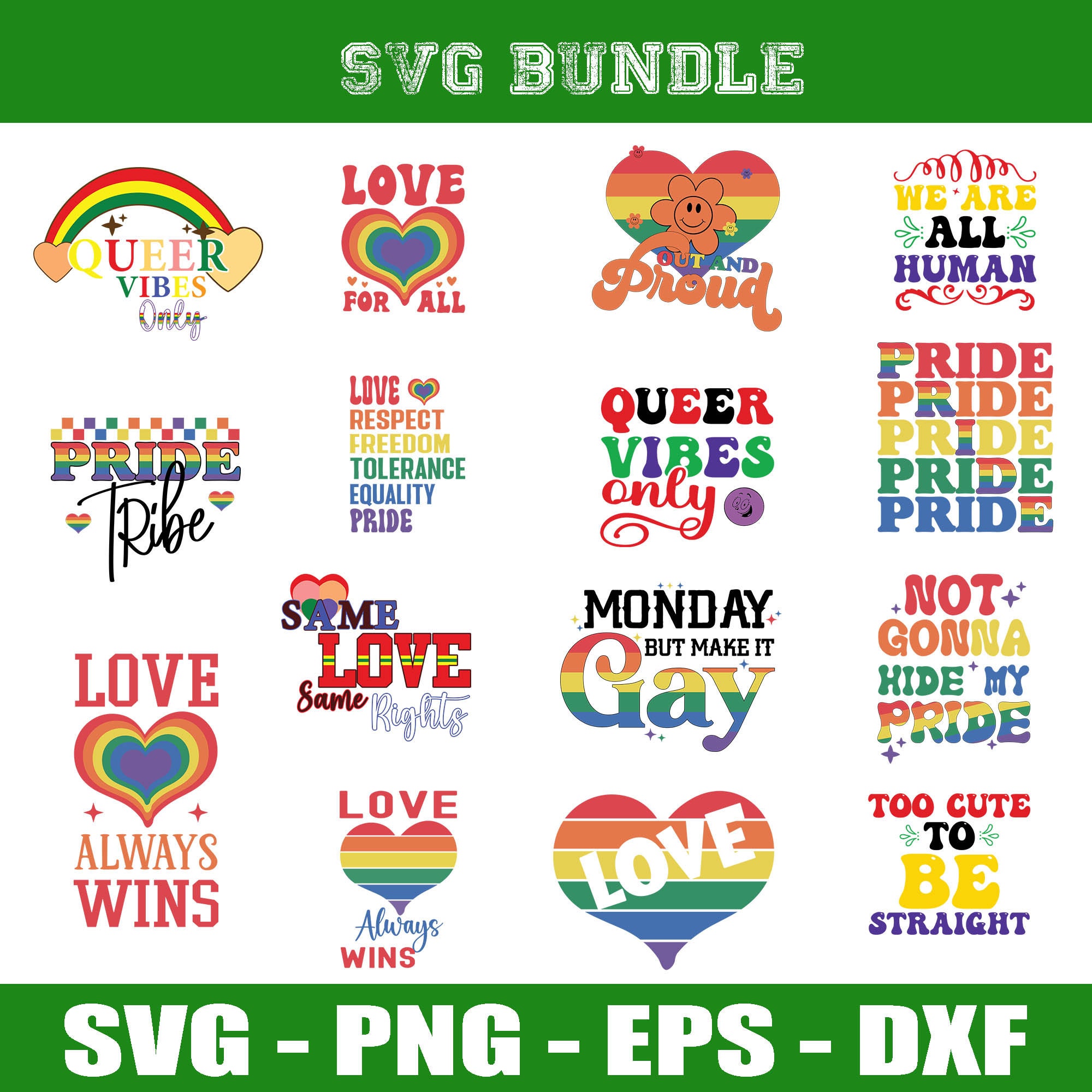15 LGBT SVG Bundle, Lgbt Rainbow Cut File, Lgbt Quotes Svg Cricut File ...