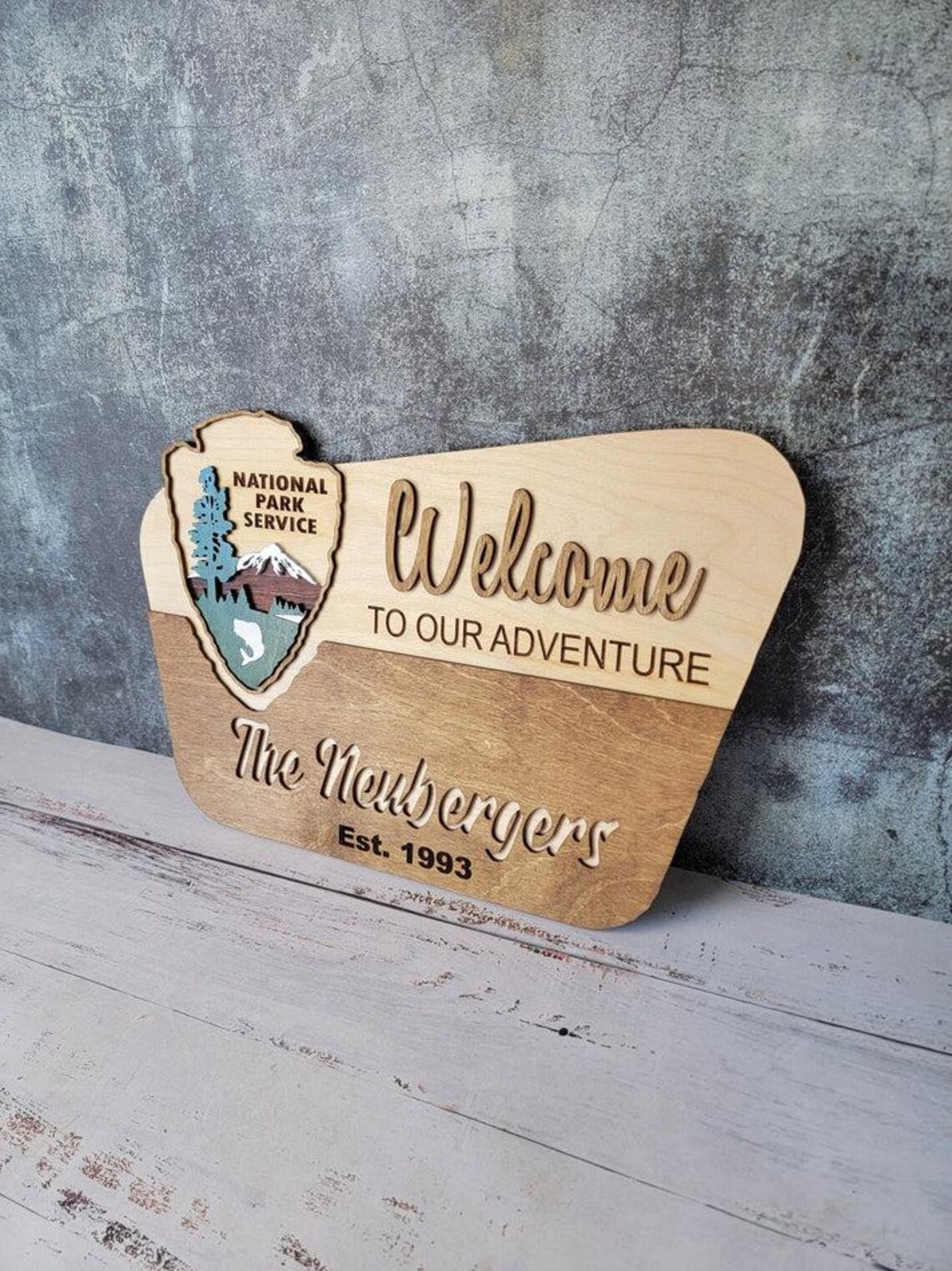 National Park Service Welcome Sign, Camp Wedding Sign Personalized ...