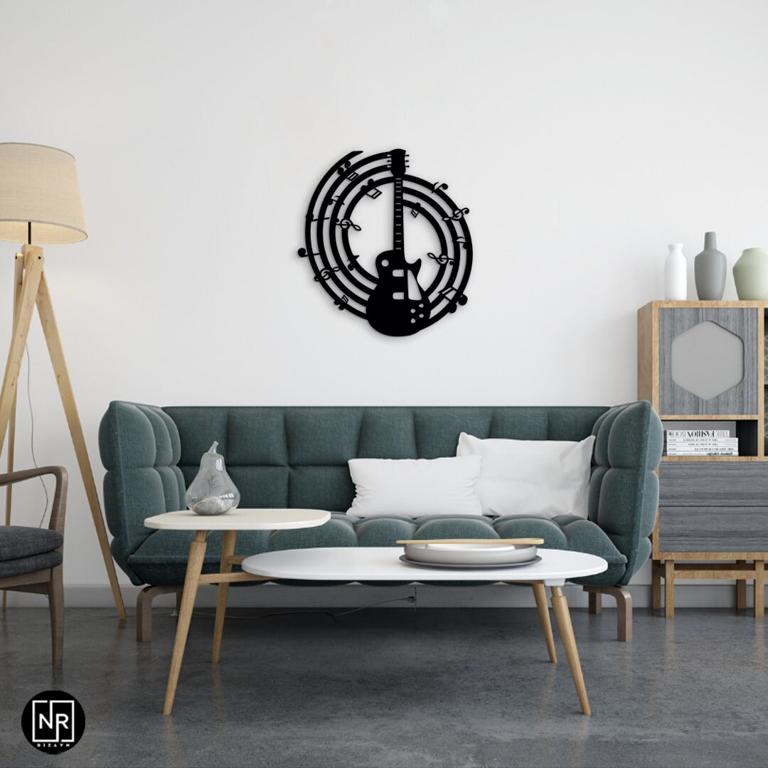 Note and Guitar Decorative Metal Wall Table - Etsy